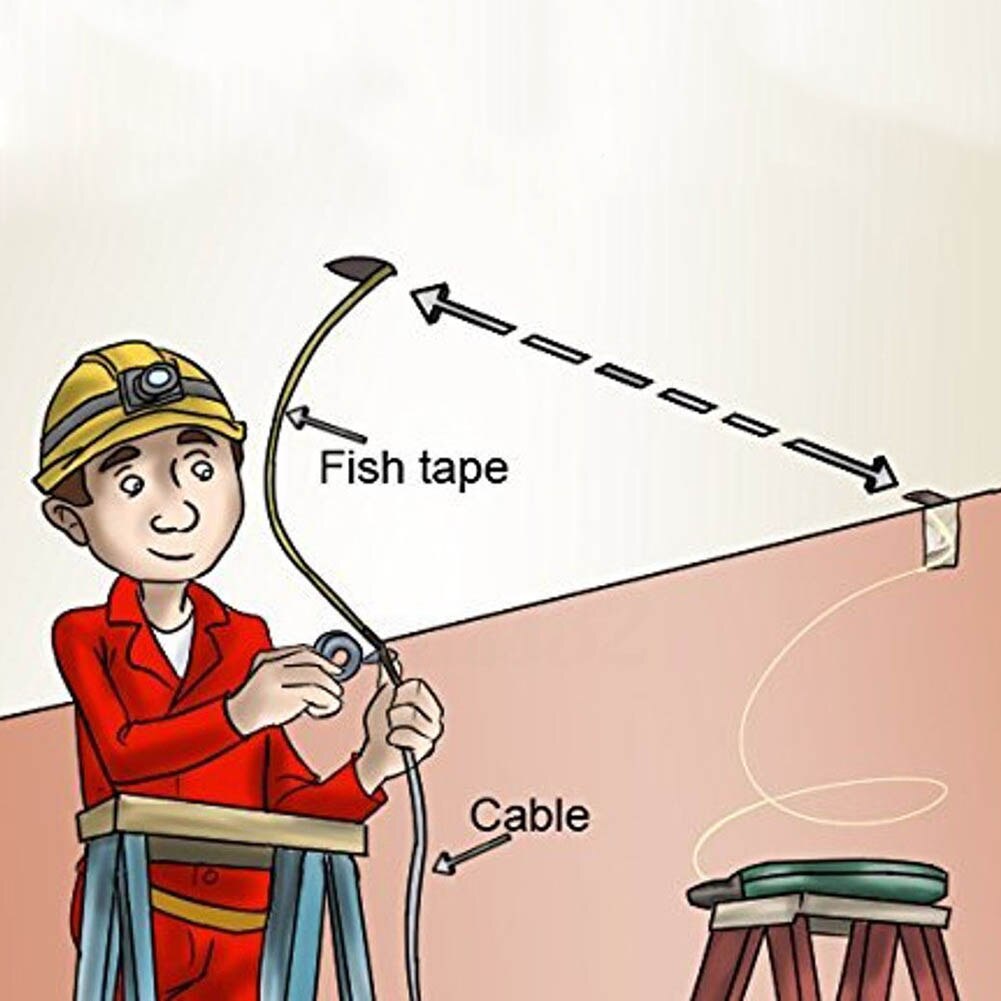 30Meter Fiberglass Fish Tape Reel Puller Conduit D... – Vicedeal