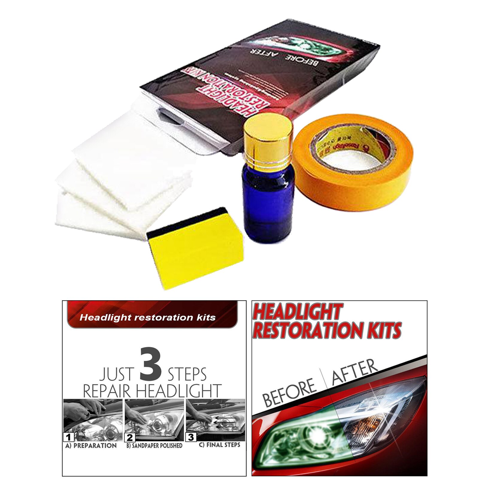Vehicle Auto Car Headlight Restoration Kit Scratch... – Grandado