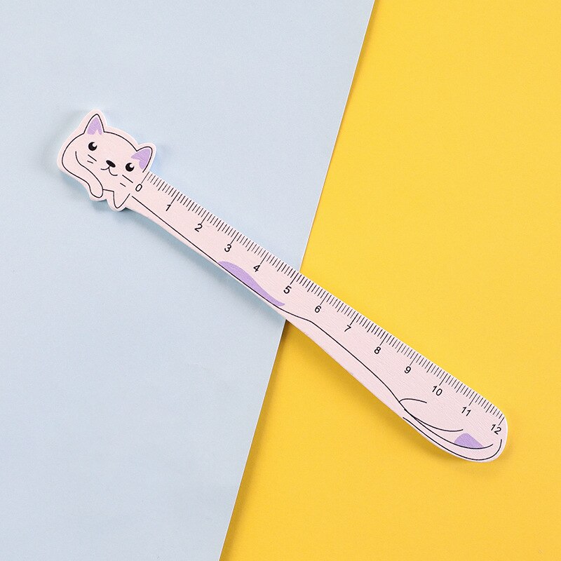 Wooden Cat Ruler Cute 12 cm Measuring Straight Rul... – Grandado