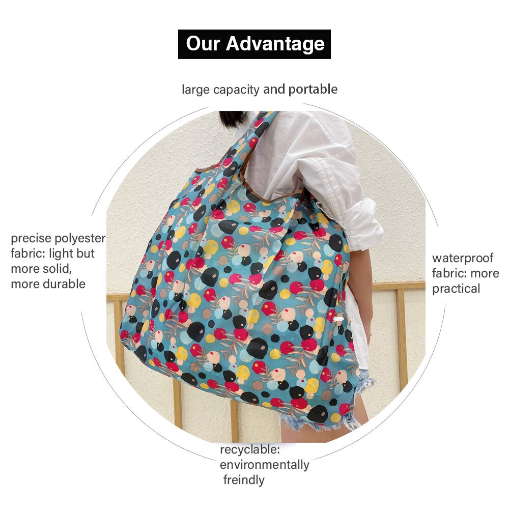 Reusable foldable shopping bag tear proof large ha... – Grandado