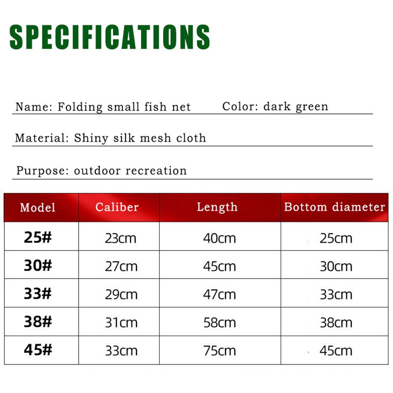 Folding Fish Net 3-Layers Fishing Net PE Material ... – Grandado