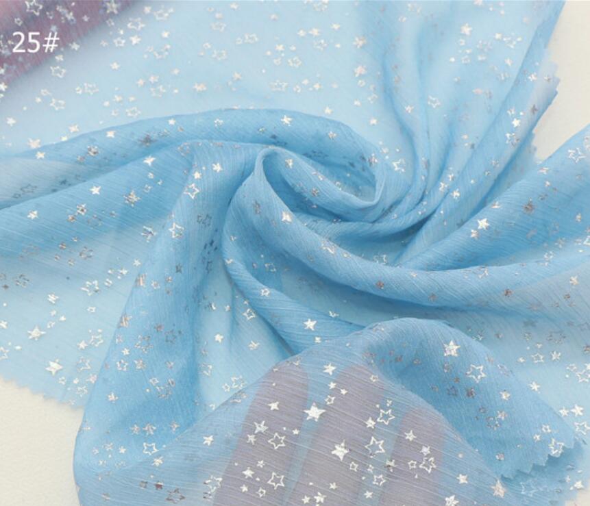 Cosplay Chiffon Fabric 30D Silver Star Bronzed Fab... – Grandado