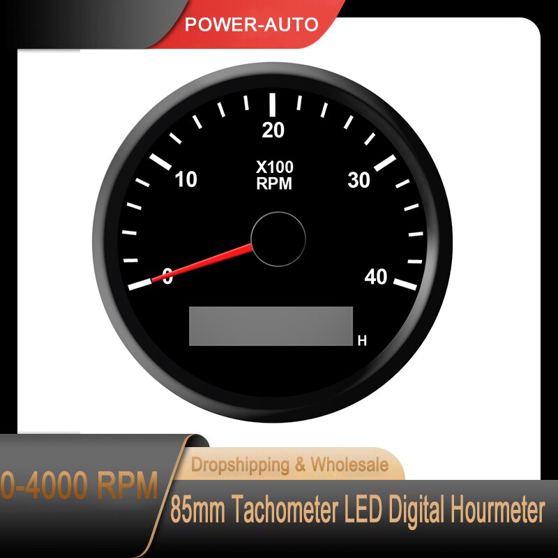 85mm 4K RPM Tachometer With LED Digital Hourmeter ... – Vicedeal