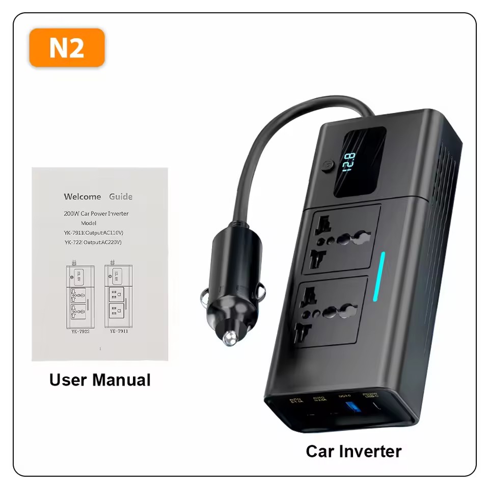 Bil 220v inverter 12 to 220 spændingskonverter 200... – Grandado