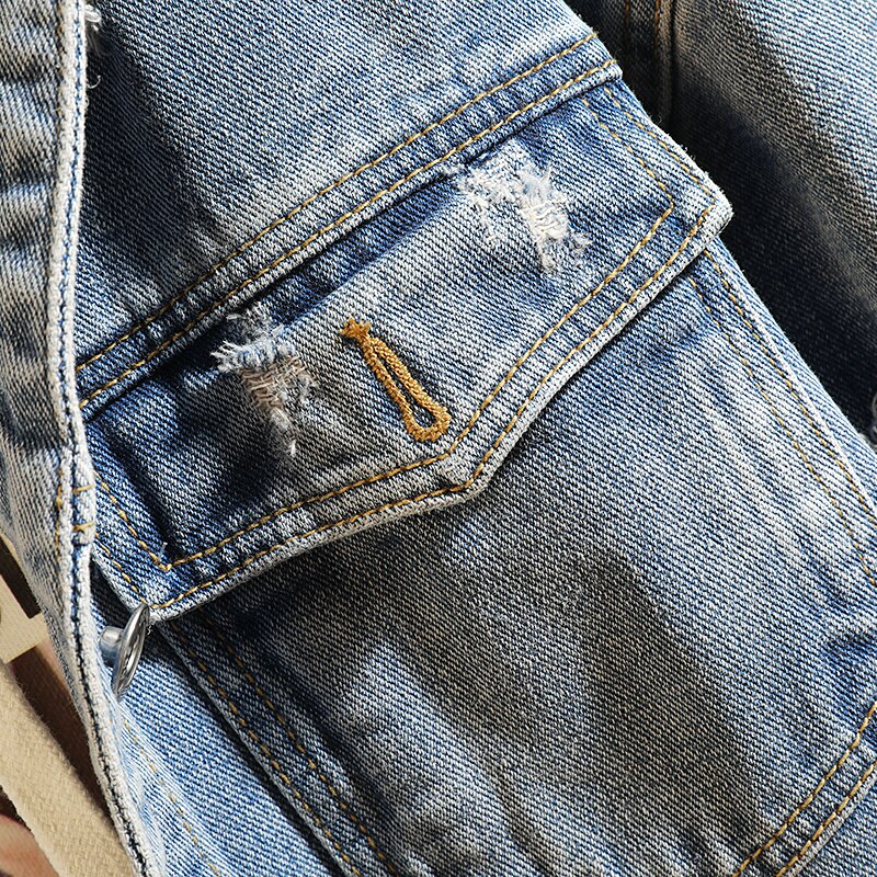 Mens Denim Jassen Gat Ripped Europese Amerika Mode... – Grandado