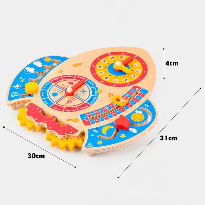 Kids Rocket Calendar Weather Clock Educational Lea... – Grandado