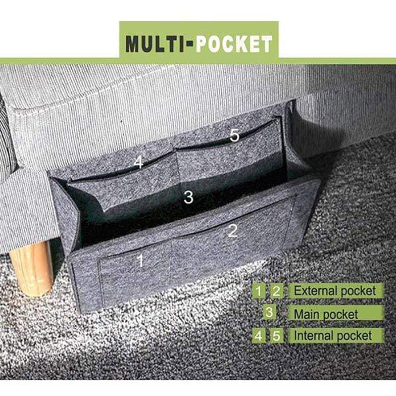 Sofa Bedside Felt Storage Bag Bed Sofa Side Pouch ... – Grandado
