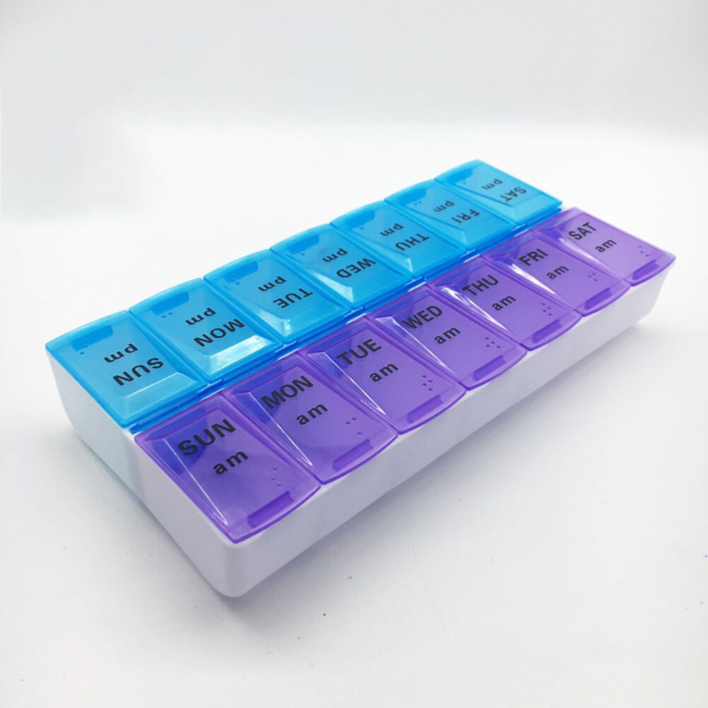 14 Grids Pill Box Weekly Pill Box With 14 Compartm... – Vicedeal