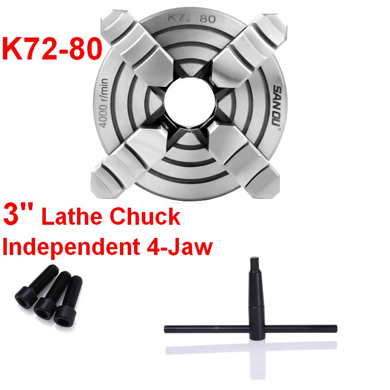 SANOU K72-80 Chuck 4 Jaw 80mm 3" Lathe Chuck ... – Vicedeal