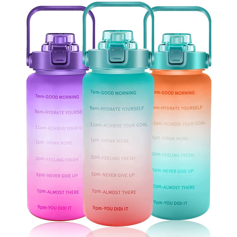 2L 64OZ Motivational Water Bottle With Time Marker... – Grandado