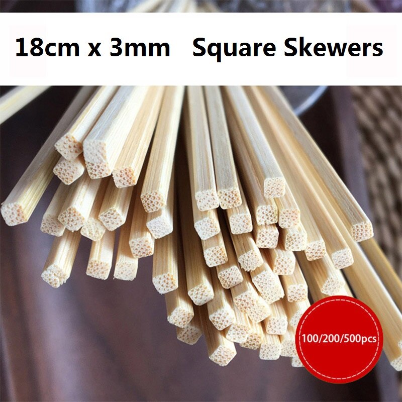 18cm*3mm square Bamboo Skewers Disposable Paddle S... – Vicedeal