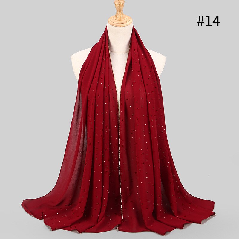 Diamond Chiffon Women Long Hijab Scarf Muslim Lady... – Grandado