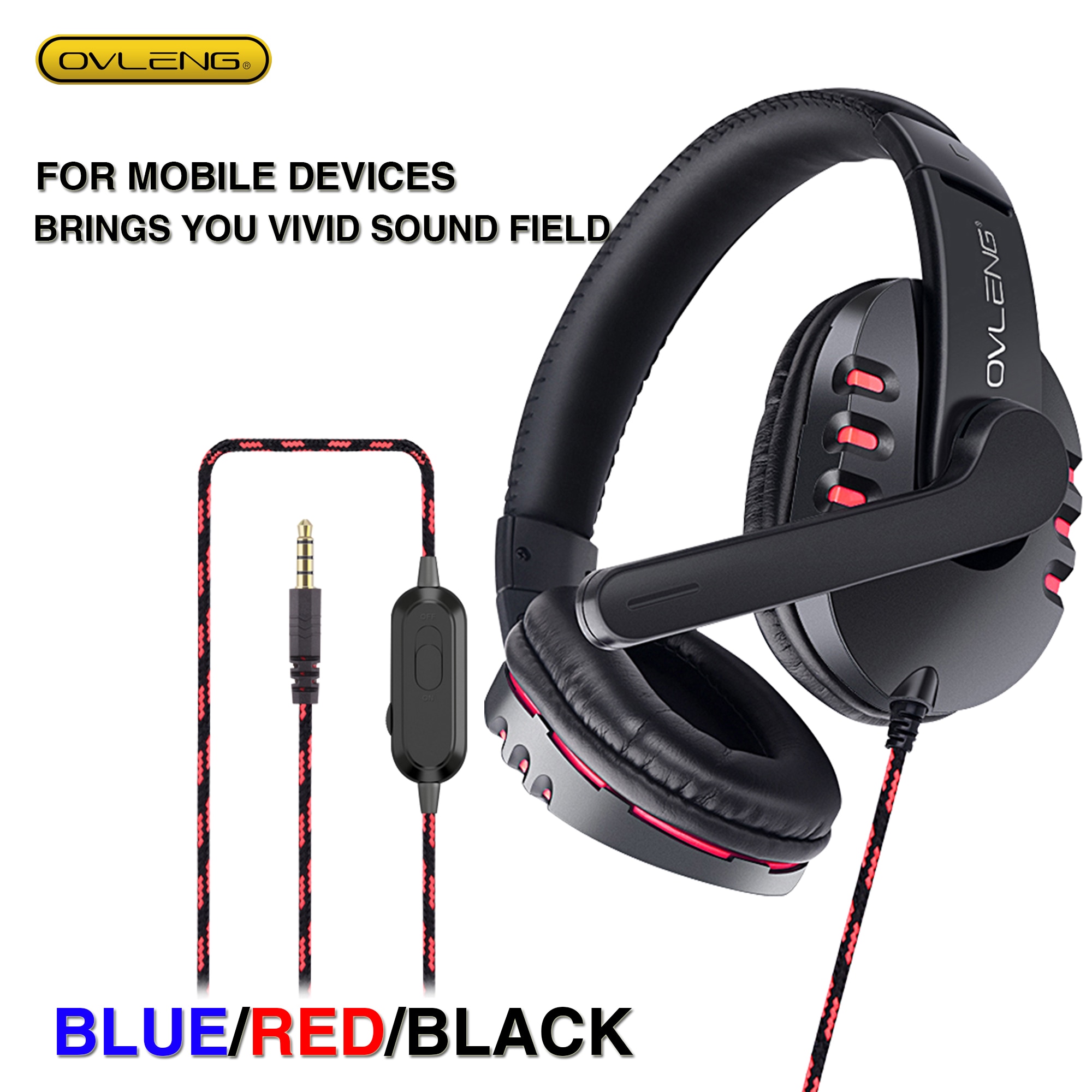 OV-P3 Stereo Mobile Gaming Headset Ovleng 3.5mm Wi... – Grandado