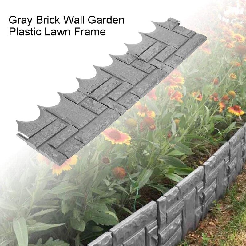 Lawn Edging Plant Border, Gray Stone Brick Flower ... – Grandado