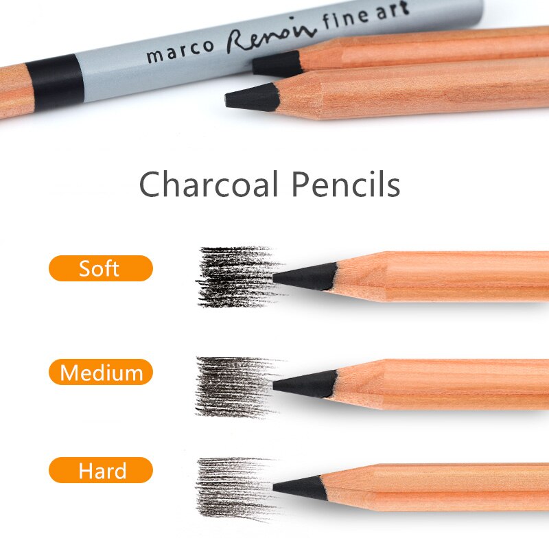 Marco Sketch Pencils Set Charcoal Pencil Paper Sti... – Grandado