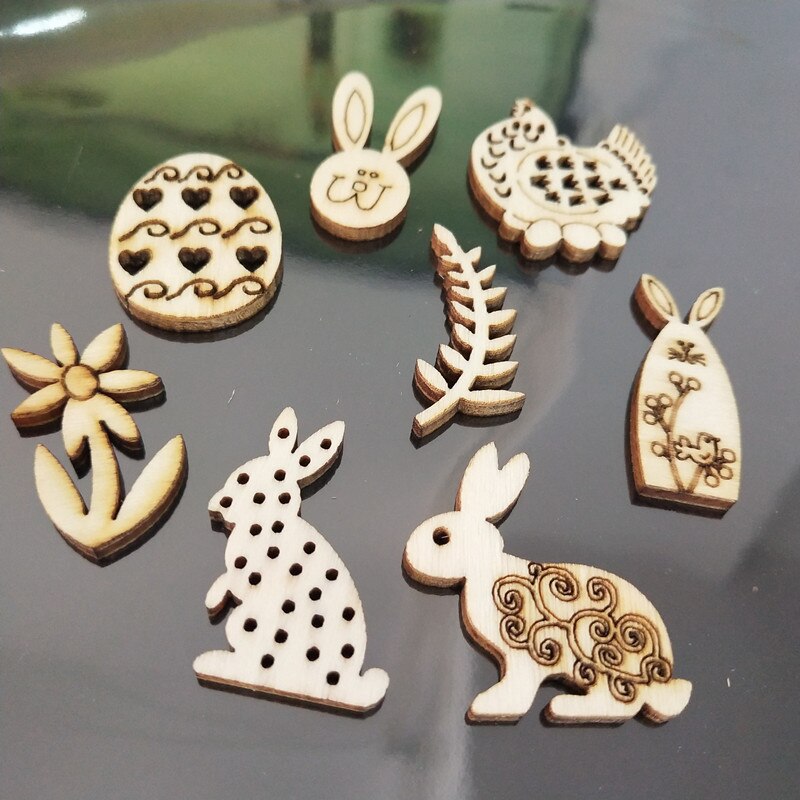 50pcs Bunny Rabbit Shape Unfinished Wood Animal Cu... – Grandado