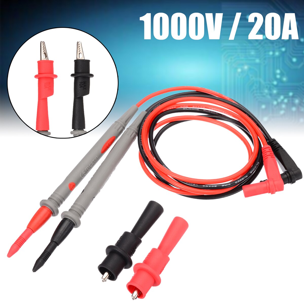 Test Lead Kit Set 20A 1000 V Vergulde Scherpe Naal... – Vicedeal