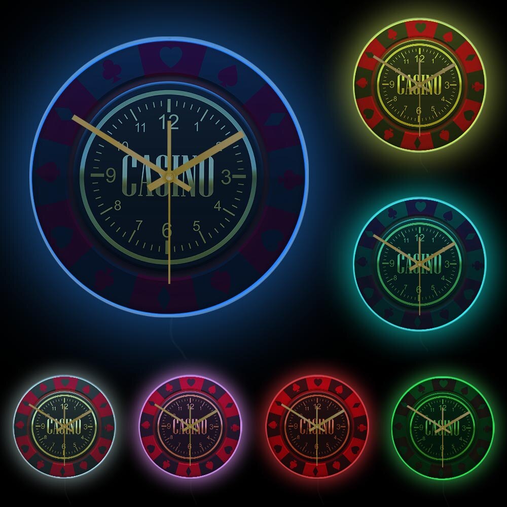 Gamble Chip Printed Wall Clock Roulette Tournament... – Grandado