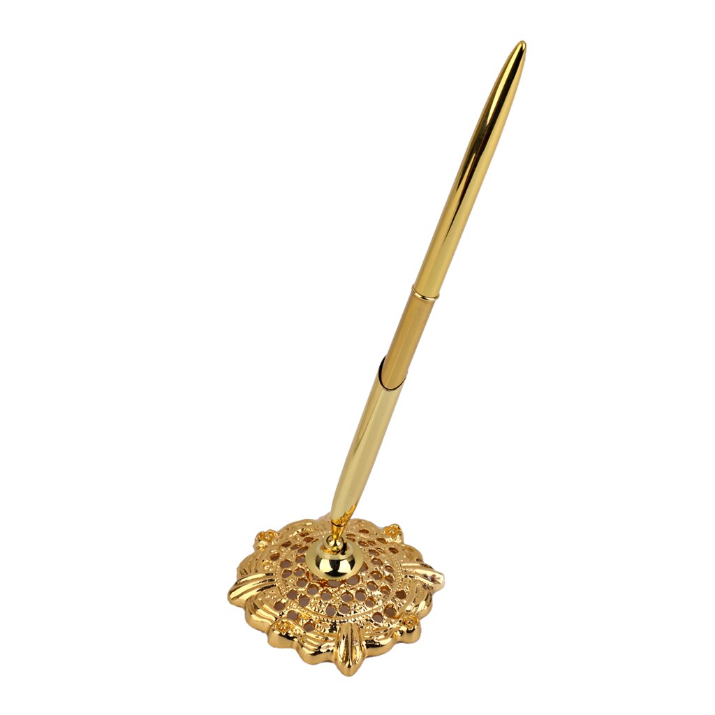 Golden Signing Pen W.Gorgeous Holder Reception Wed... – Vicedeal