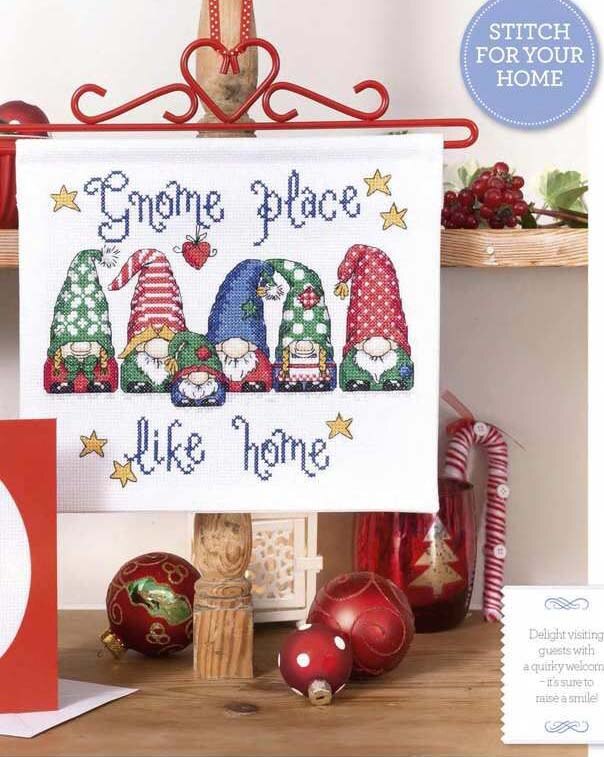 gnome place like home cross stitchX-mas package 18... – Grandado
