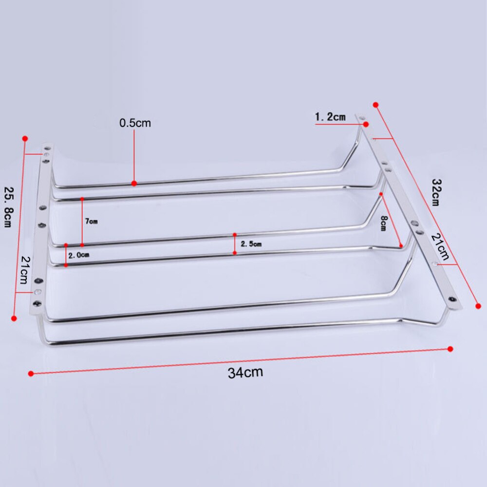 3 Row Stainless Steel Wine Glasses Holder Wine Gob... – Grandado
