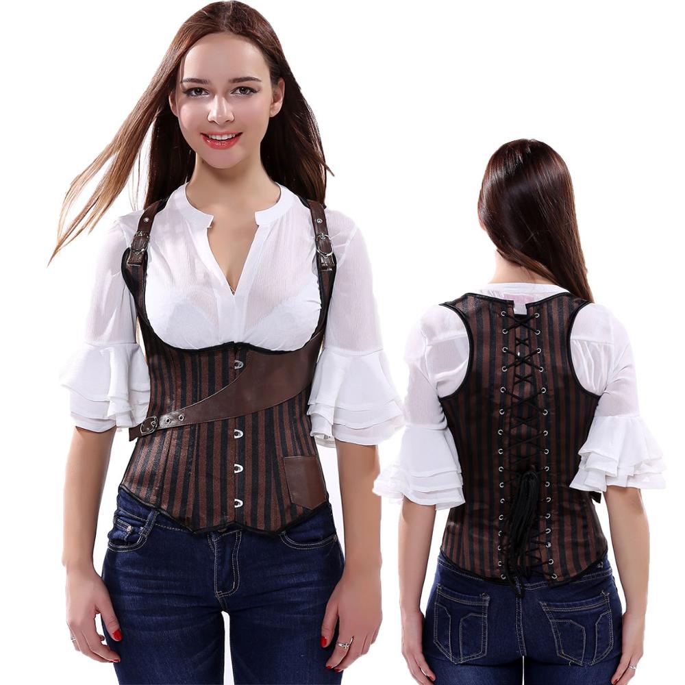 Gothic Spirale Stahl Ohne Knochen Steampunk Korset... – Vicedeal