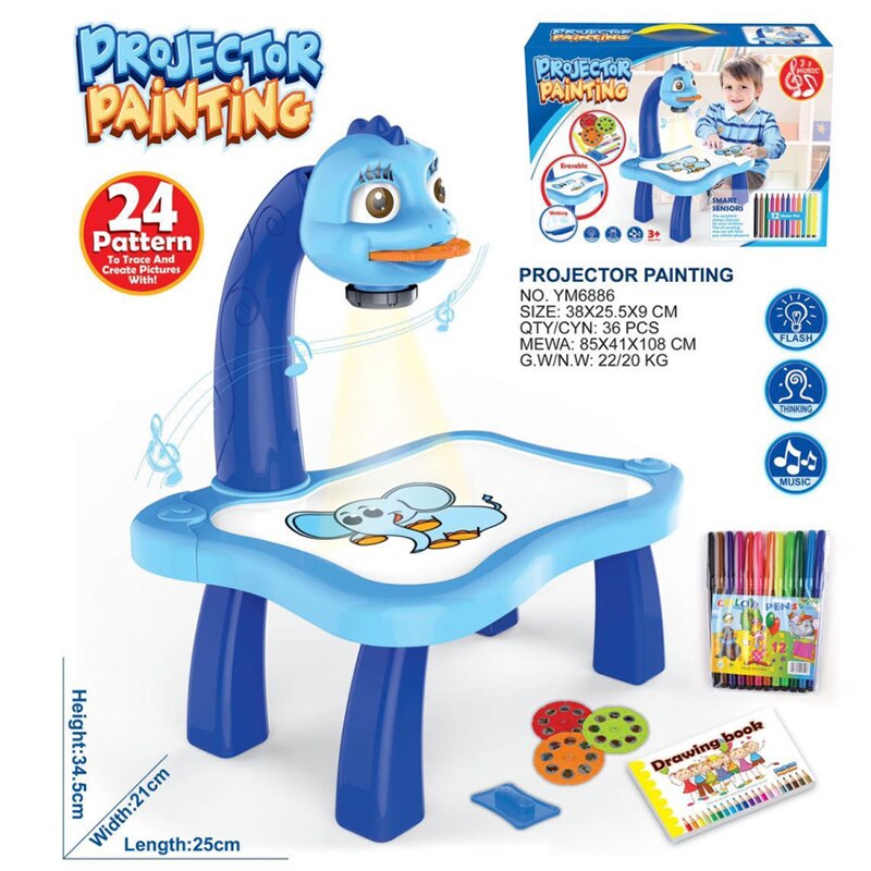 Children Led Projector Art Drawing Table Toys Kids... – Grandado