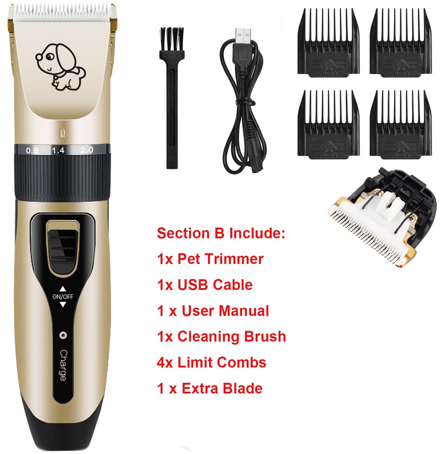 USB Charging Dog Hair Trimmer Rechargeable Pet Cat... – Grandado