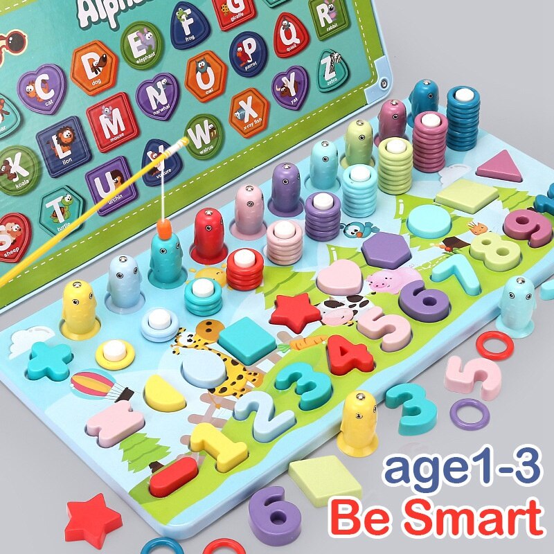 Educational Wooden Toys Children Matching Board Ma... – Grandado