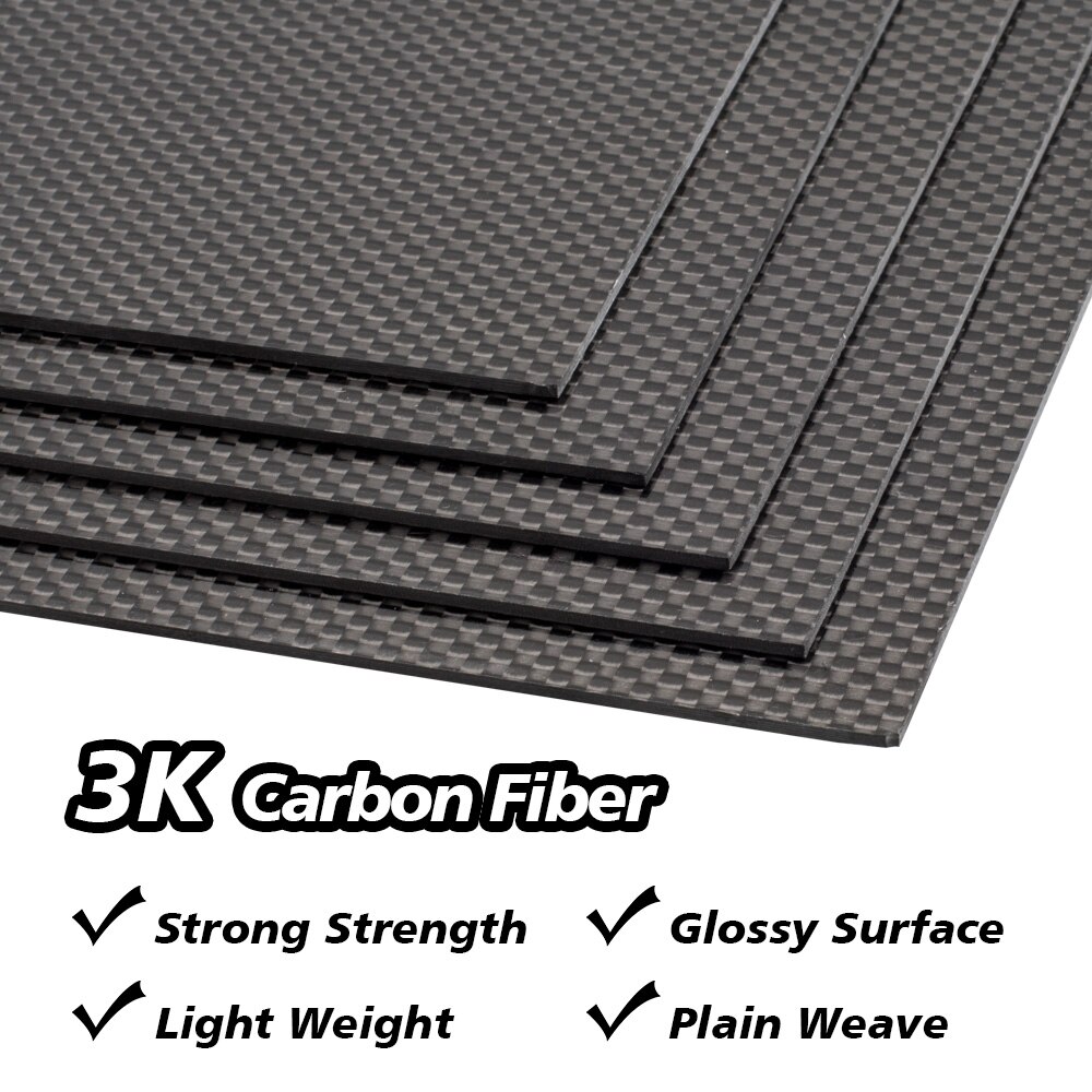 3k Carbon Fiber Panel Sheet 300x200x(0.5mm/1.0mm/2... – Grandado
