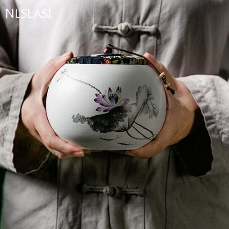 Chinese Ceramic Tea Caddy Large Capacity sealed St... – Vicedeal