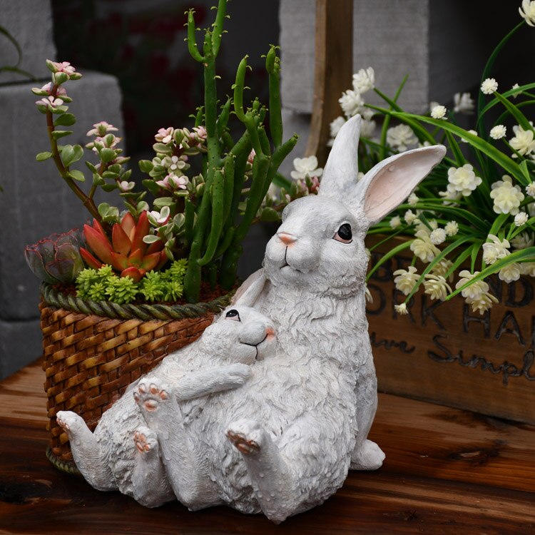 Cartoon rabbit succulent flower pot cute garden de... – Grandado