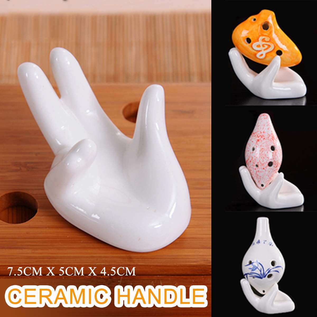 White Porcelain Ceramic Ocarina Holder Bracket Bas... – Vicedeal