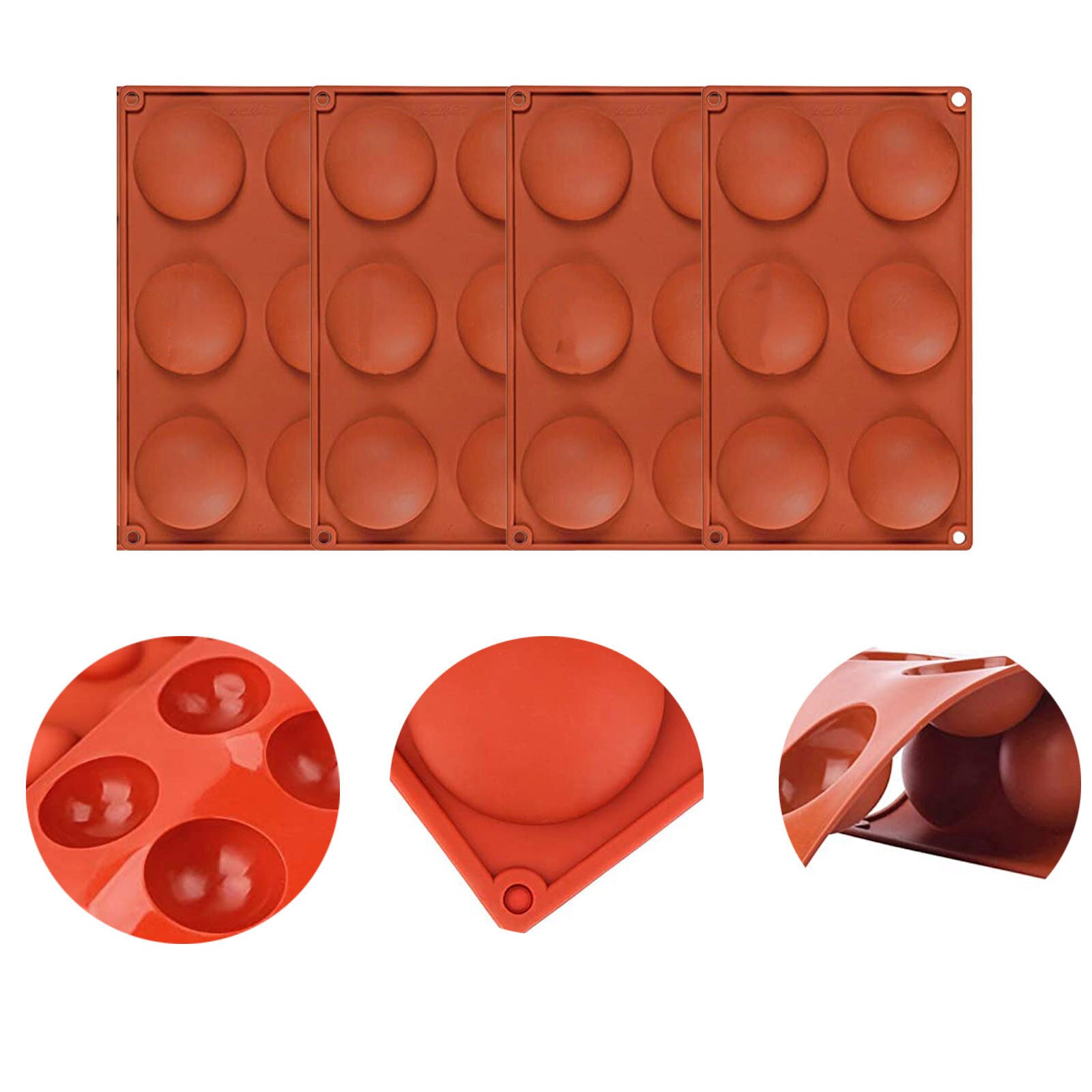 Silicone Chocolate Mold 4PC Silicone Half Ball Mou... – Grandado