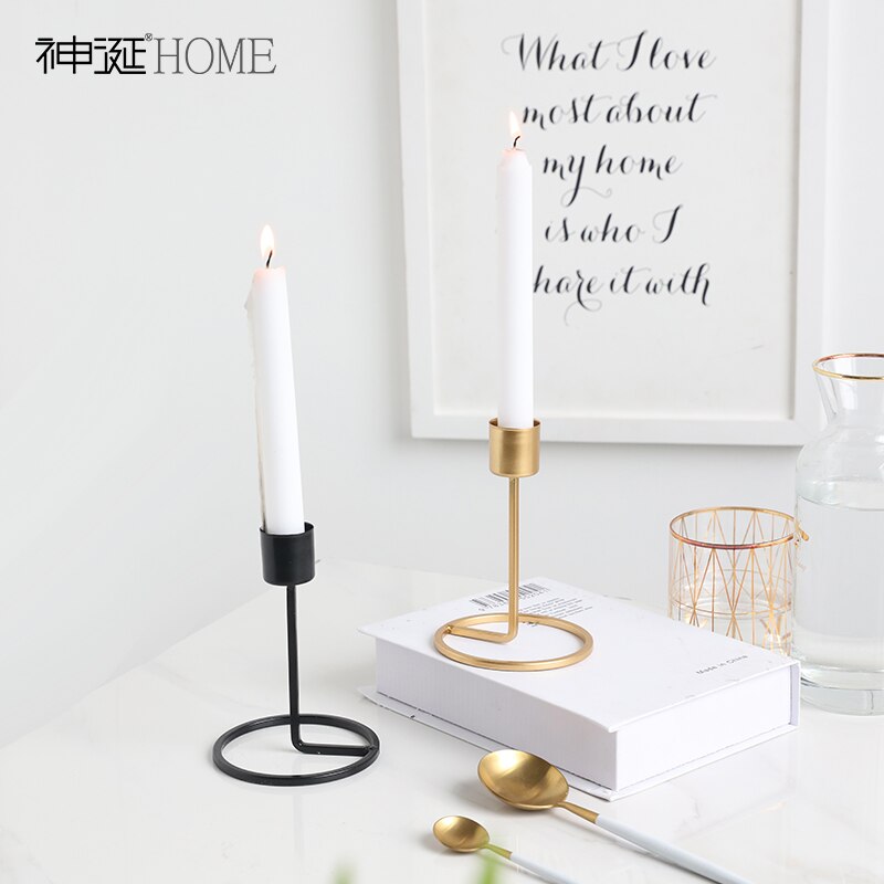 Simple Gold Candle Holders Metal Geometric Candle ... – Grandado