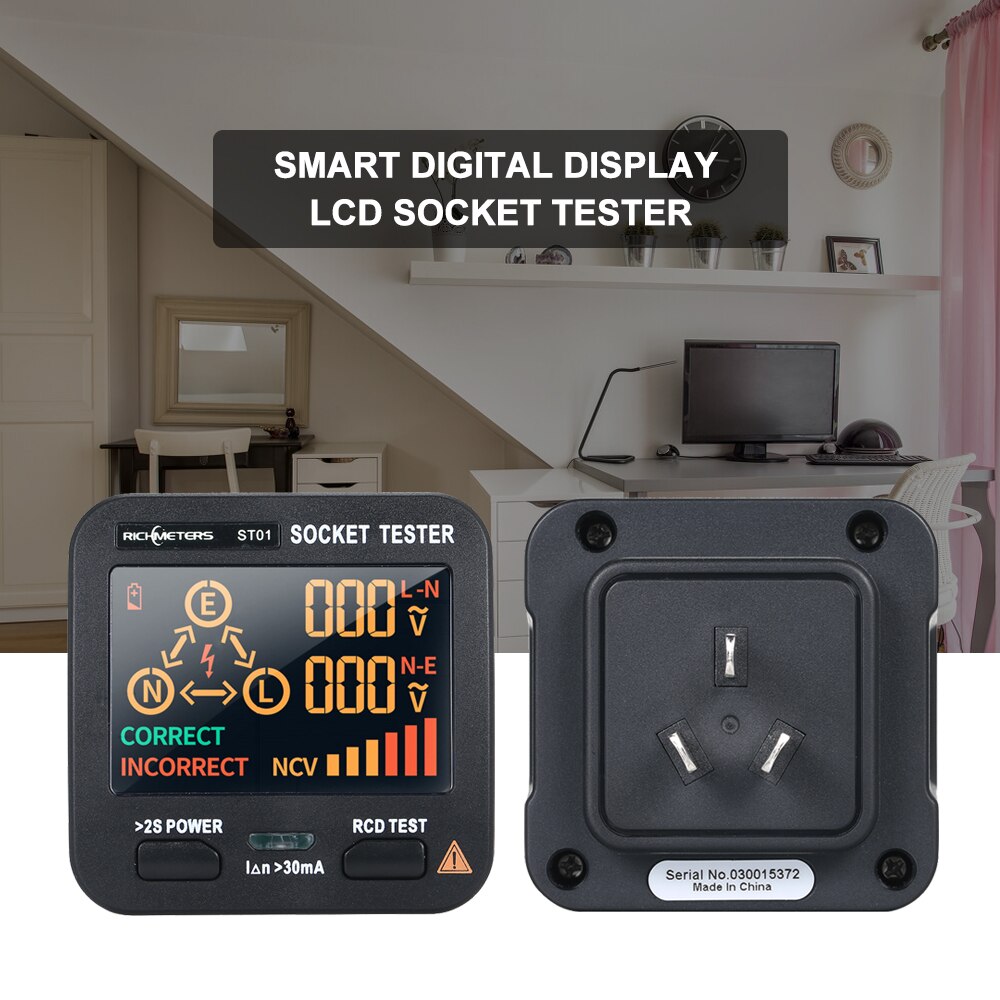 Richmeters St01 Digital Smart Socket Tester Voltag Grandado