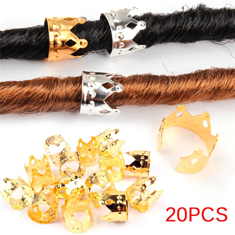20pcs Adjustable Hair Cuffs Clips Ring Tube Gold S... – Vicedeal