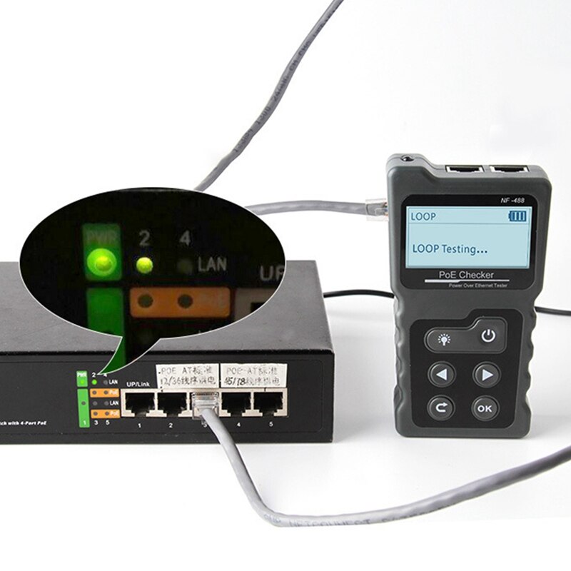 Tester Inline Tester Power over Ethernet Voltage C... – Vicedeal