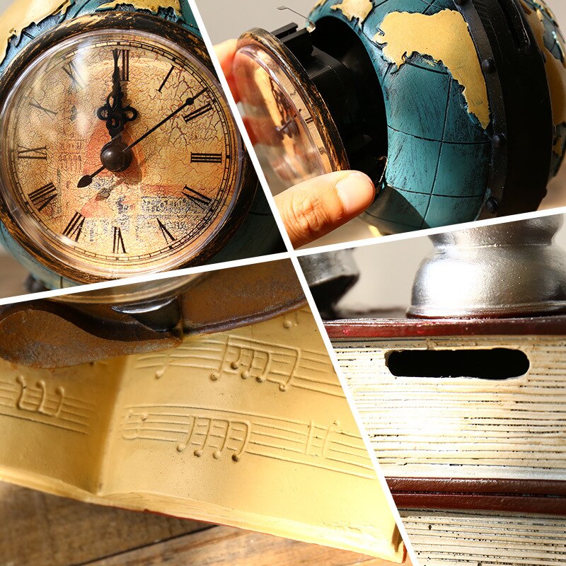 Clocks Vintage Clock Retro Globe Antique Telephone... – Grandado