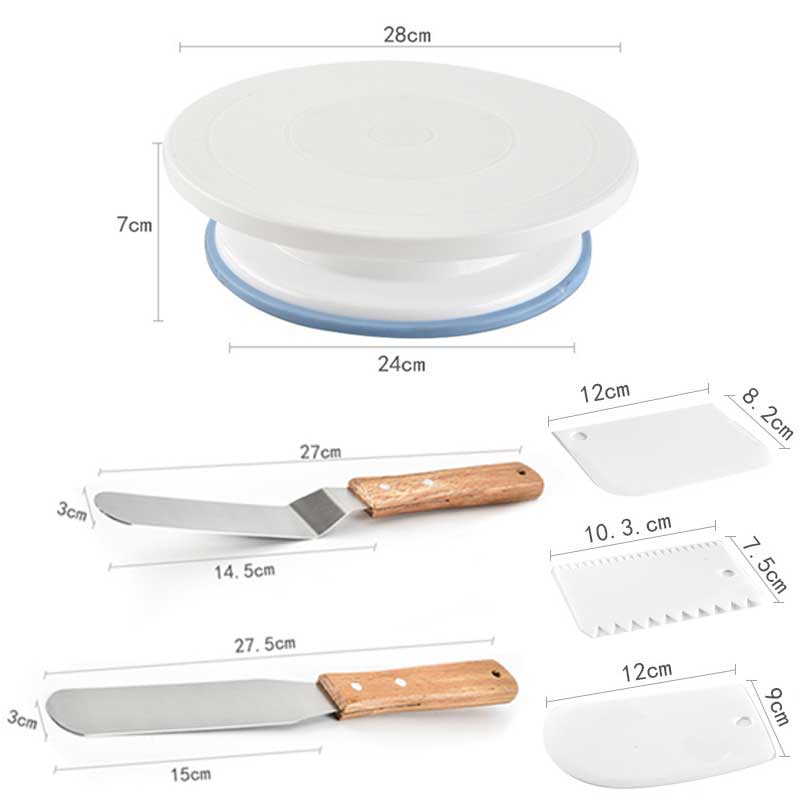 Cake Turntable Rotating Set Cake Stand + 2 Angled ... – Grandado