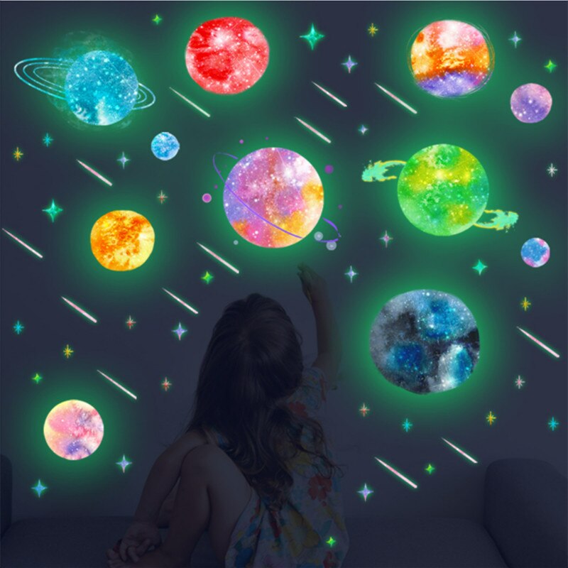 Lichtgevende Planeten Pvc Muurstickers Glow In Dar... – Vicedeal