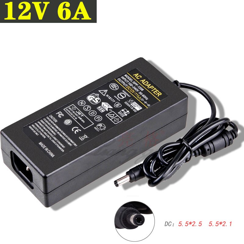 12V 6A 5.5*2.5mm Power Adapter For LCD LED compute... – Vicedeal