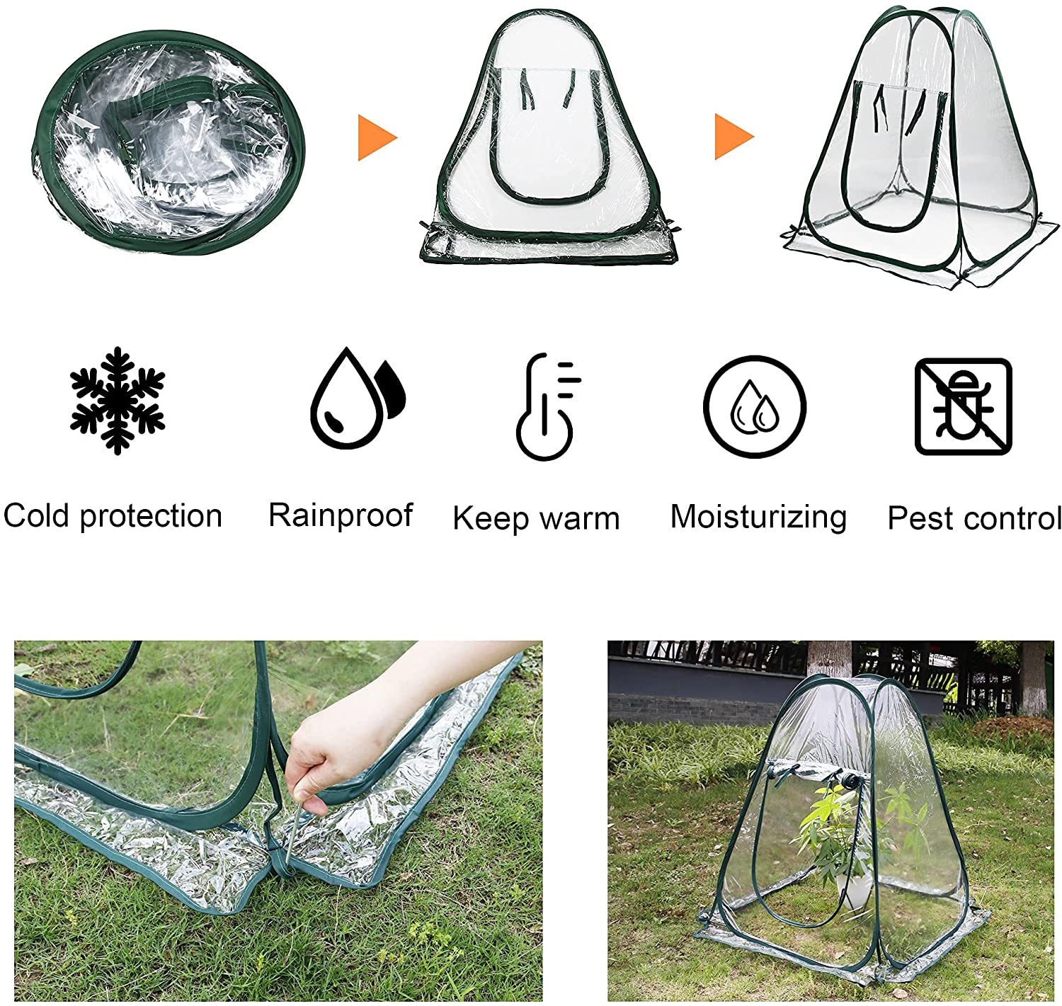 MINI Greenhouse PVC Transparent Portable Pop-Up Co... – Grandado