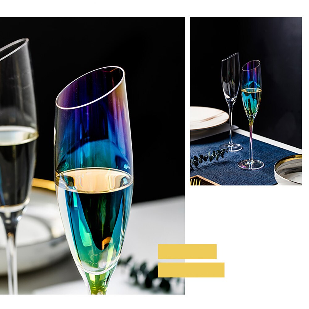 2pcs Goblet Wine Glass Rainbow Plating Wine Mug We... – Grandado