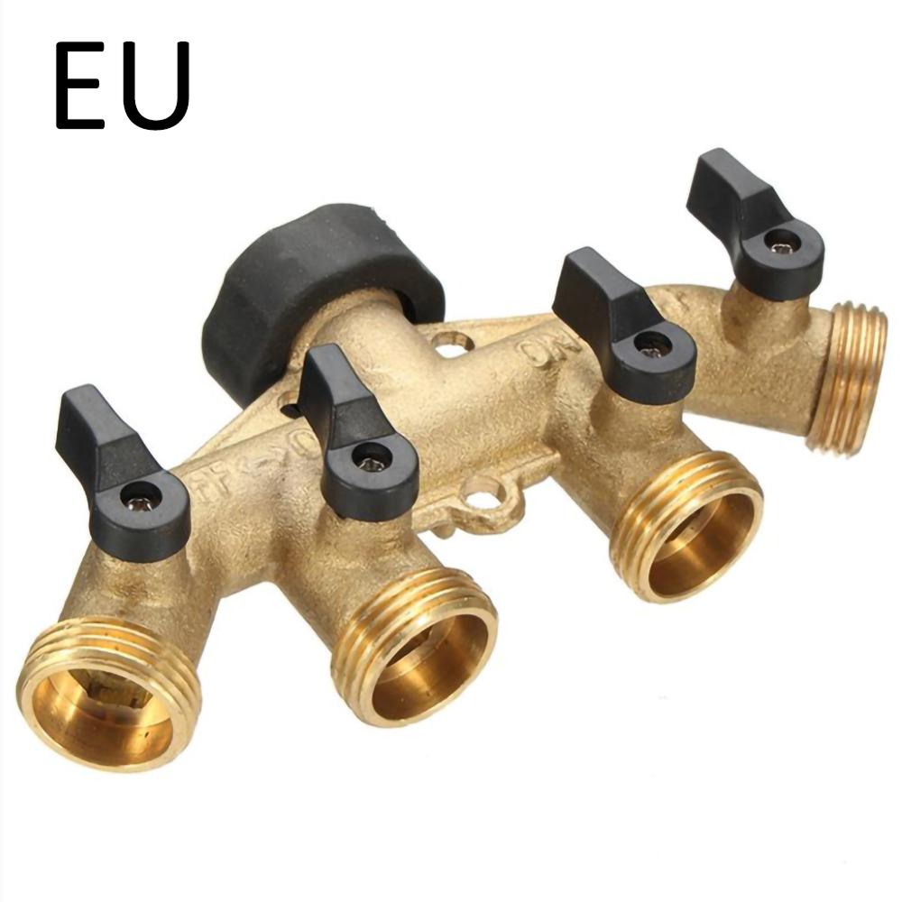 4-Way Y-Type Garden Hose Splitter Brass Watering C... – Grandado