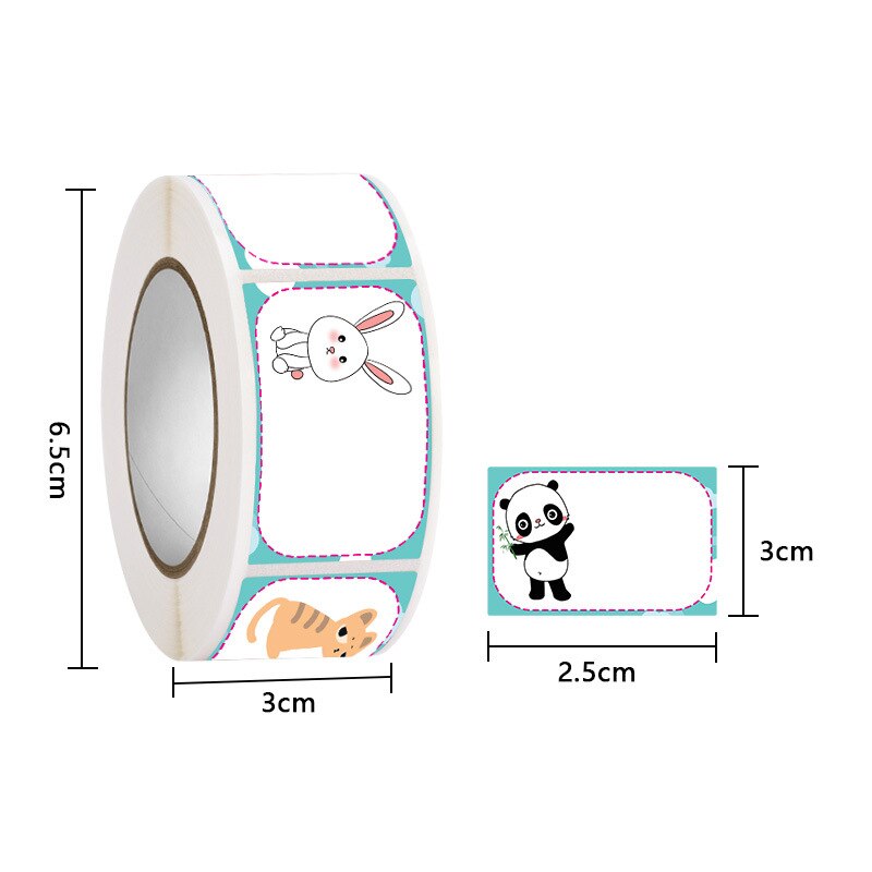 250Pcs/Roll Cartoon Dieren Naam Tag Labels Schrijv... – Vicedeal