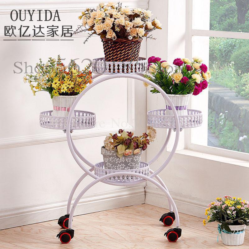 Household flower racks wrought iron multi-layer wh... – Grandado