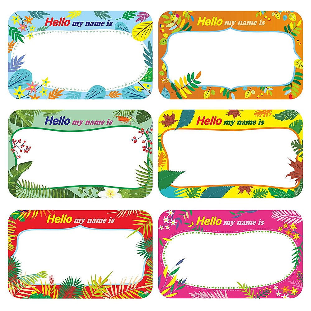 150 Pcs/Roll Naam Stickers 6 Ontwerpen Kleur Plant... – Grandado