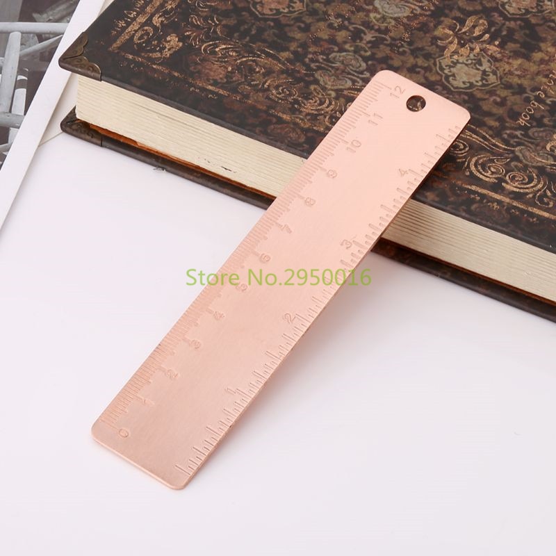 12cm Vintage Copper Brass Straight Ruler Bookmarks... – Grandado