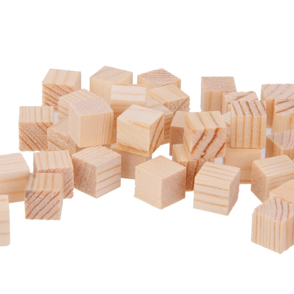 50pcs 10mm Wooden Blocks Cube Embellishments for D... – Grandado
